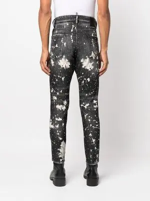 Dsquared2 Paint Splatter Print Skinny Jeans