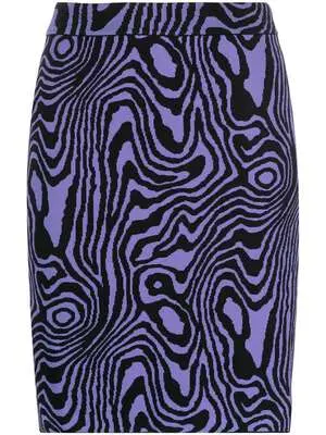Moschino Graphic-pattern Knitted Mini Skirt - Purple