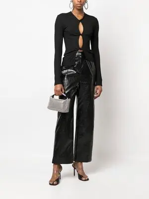 EERA Crystal-embellished Moon Bag - Black