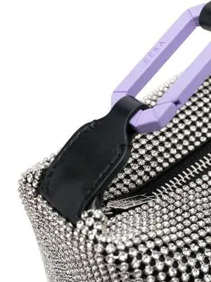 EERA Crystal-embellished Moon Bag - Black
