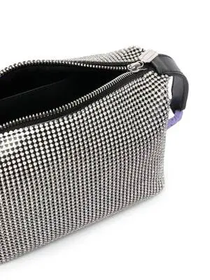 EERA Crystal-embellished Moon Bag - Black