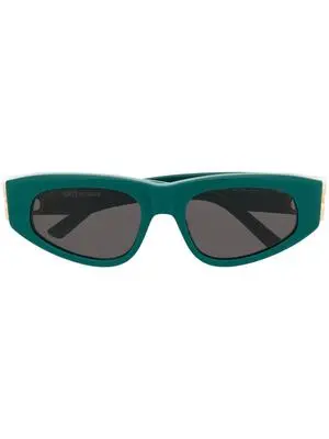 Balenciaga Logo-plaque Cat-eye Sunglasses - Green