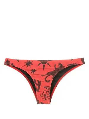 LYGIA & NANNY Poipu Printed Bikini Bottom - Brown