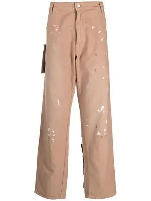 DARKPARK Paint-splatter Patch Pocket Jeans