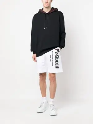 Alexander McQueen Graffiti Print Track Shorts - White