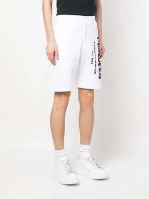 Alexander McQueen Graffiti Print Track Shorts - White
