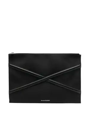 Alexander McQueen Harness Logo-print Clutch - Black
