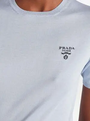 Prada Logo-intarsia Short-sleeve Jumper