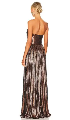 Retrofete Waldorf Metallic Dress - Coffee Bean