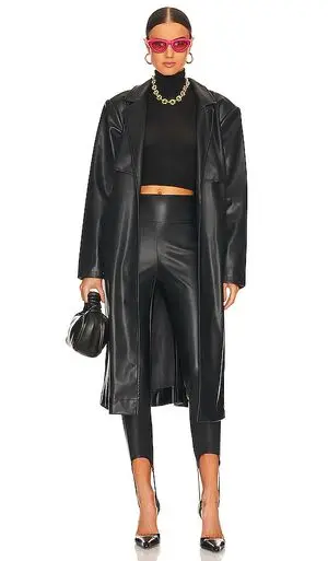 WeWoreWhat Faux Leather Trench Coat