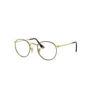Ray-ban Round Metal Optics Eyeglasses Frame - Gold