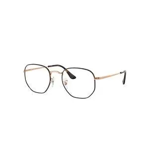 Ray-ban Ray-Ban Hexagonal Optics Eyeglasses Frame Havana On Rose Gold