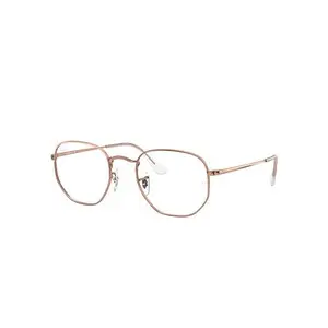 Ray-ban Hexagonal Optics Eyeglasses Frame Clear Lenses - Shiny Rose Gold