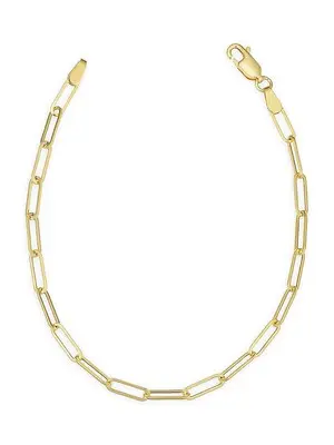 ORADINA 14k Yellow Solid Gold Venice Link Bracelet - Yellow Gold