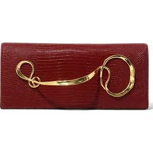 Alexis Bittar Twisted Side Handle Leather Clutch - Merlot Leather