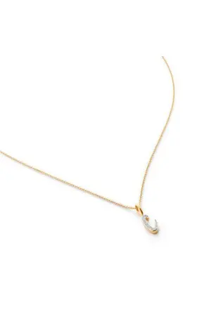 Monica Vinader Diamond Alphabet Pendant Necklace - 18ct Gold Vermeil Sterling C