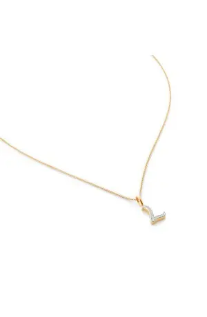 Monica Vinader Diamond Alphabet Pendant Necklace - Yellow Gold