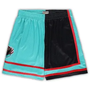 Mitchell & Ness Turquoise Memphis Grizzlies Big & Tall Hardwood Classics Split Swingman Shorts - Black