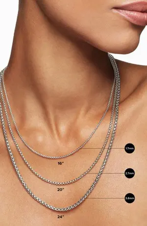 David Yurman Box Chain Necklace - Silver