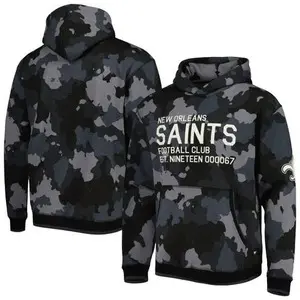 THE WILD COLLECTIVE New Orleans Saints Camo Pullover Hoodie - Black