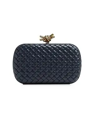 Bottega Veneta Knot Padded Leather Clutch Space Brass