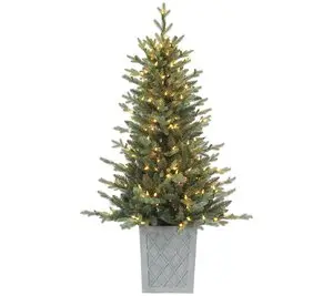 HAUTE DECOR 4.5' Pre-lit Barcelona Blue Tree - One-color