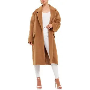 Endless Rose Oversized Brushed Coat - Camel