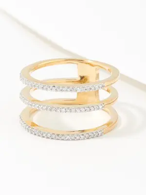 AFFINITY DIAMONDS Affinity Diamonds Pave Ring, Sterling Silver, 0.20 Cts - One-color