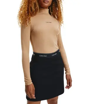 Calvin Klein Organic Cotton Slim Fit Turtleneck Top