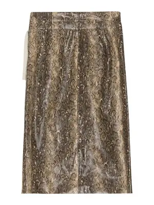 GANNI Snake Print Wrap Midi Skirt