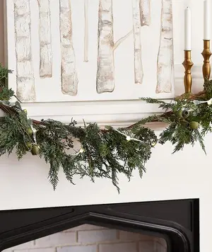 MARTHA STEWART Glittered Leaf Flower Light Strand - One-color