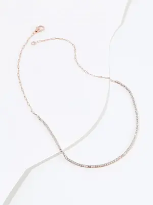 AFFINITY DIAMONDS Affinity Diamond Half Tennis Necklace Sterling Silver - One-color