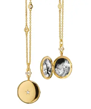 Monica Rich Kosann 18k Twinkle Star Locket Necklace