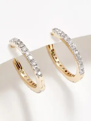 AFFINITY DIAMONDS Affinity Diamonds Eternity 6.5mm Huggie Hoop Earrings, 14K - One-color
