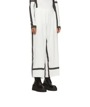 Issey Miyake WHITE BOLD FRAME AP LOUNGE PANTS - One-color