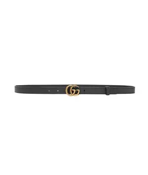 GUCCI Leather Belt With GG Buckle