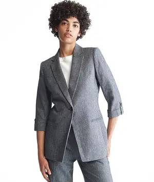 Calvin Klein Herringbone Single Button Suit Jacket
