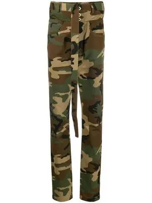 BEN TAVERNITI UNRAVEL PROJECT Belted Camouflage Trousers