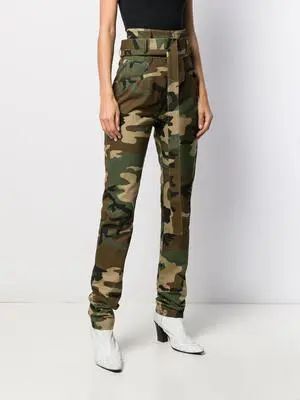 BEN TAVERNITI UNRAVEL PROJECT Belted Camouflage Trousers