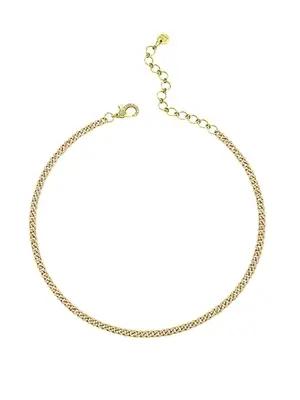 shay - Diamond Pavé Baby Link Chain Yellow Gold Necklace