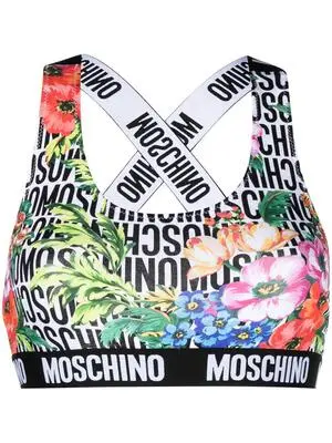 Moschino Logo Print Sports Bra