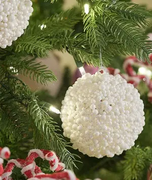 VALERIE Glittered Snowball Ornaments - One-color