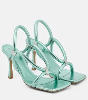 Bottega Veneta Stretch Metallic Leather Sandals