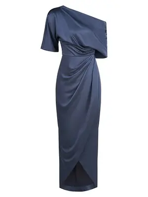 Theia Rayna One-shoulder Gown - Odyssey Grey