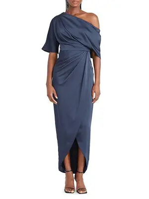Theia Rayna One-shoulder Gown - Odyssey Grey