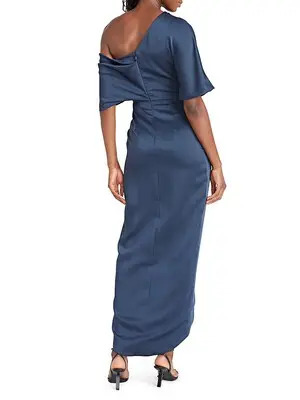 Theia Rayna One-shoulder Gown - Odyssey Grey