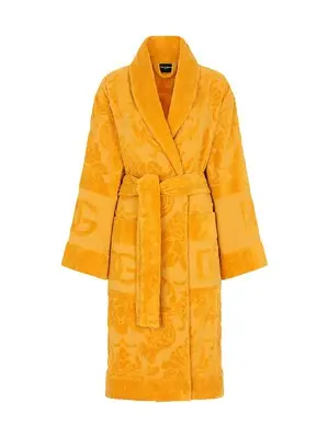 Dolce & Gabbana Jacquard Logo Bath Robe - Yellow