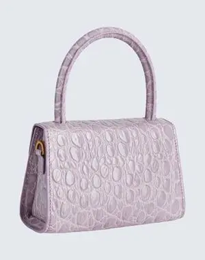 By Far Handbag In Crocodile Embossed Leather - Grey