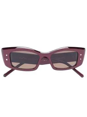 Valentino Garavani Rectangular Frame Sunglasses - Red