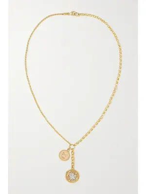 FOUNDRAE Resilience And Passion 18-karat Enamel And Diamond Necklace - Gold